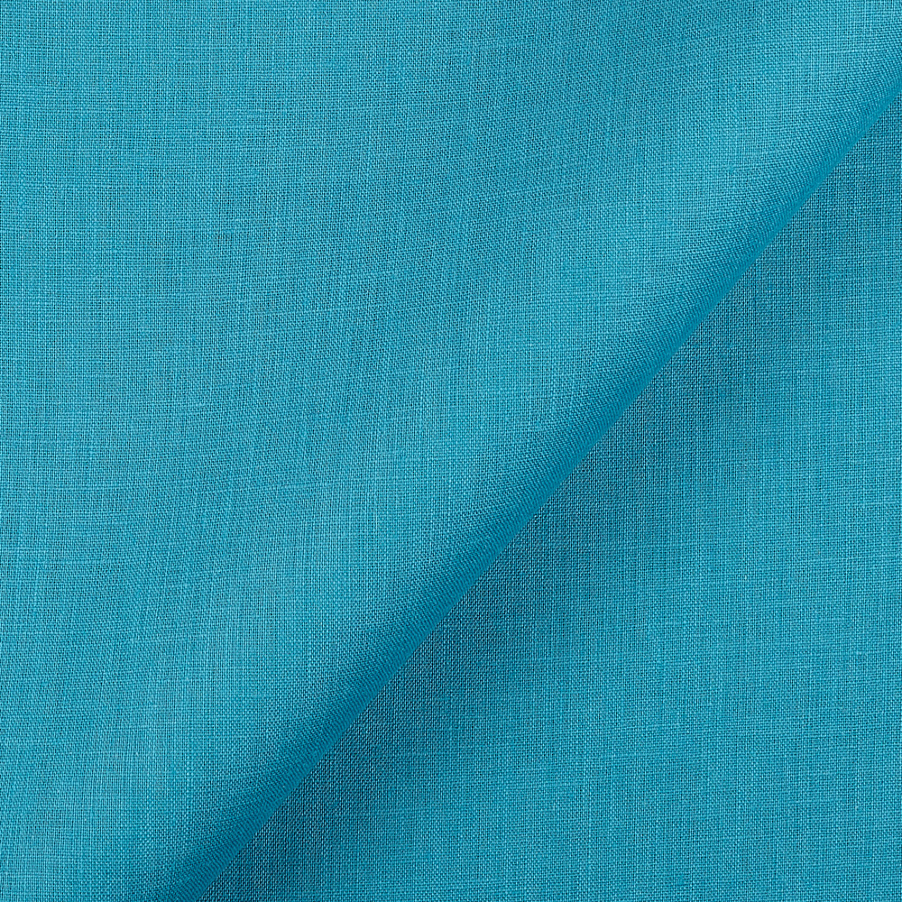 Fabric IL020 Handkerchief 100% Linen Fabric Mediterranean Blue Softened