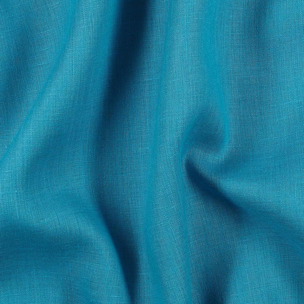 Fabric IL020 Handkerchief 100% Linen Fabric Mediterranean Blue Softened