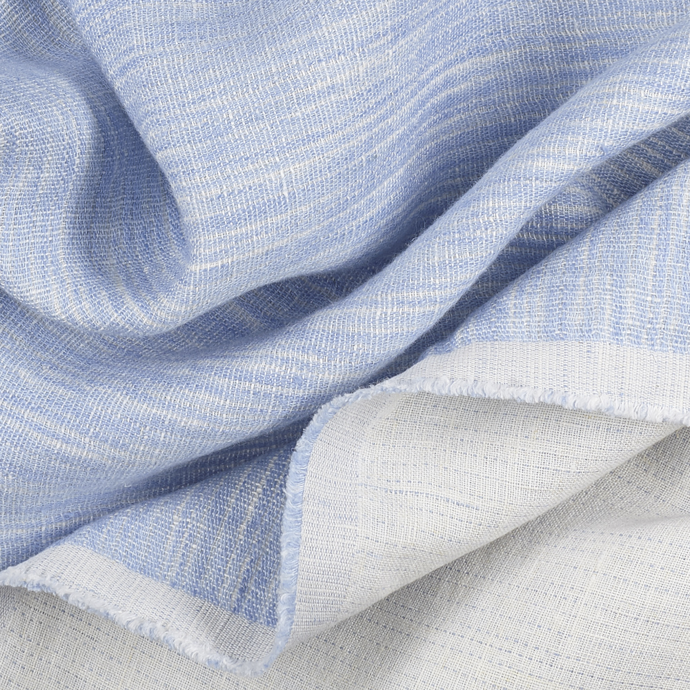 Fabric IL097 100% Linen fabric GOUACHE / WHITE - BREEZE FS Signature Finish